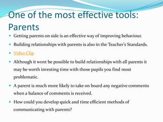 Classroom behaviour management | PPTX