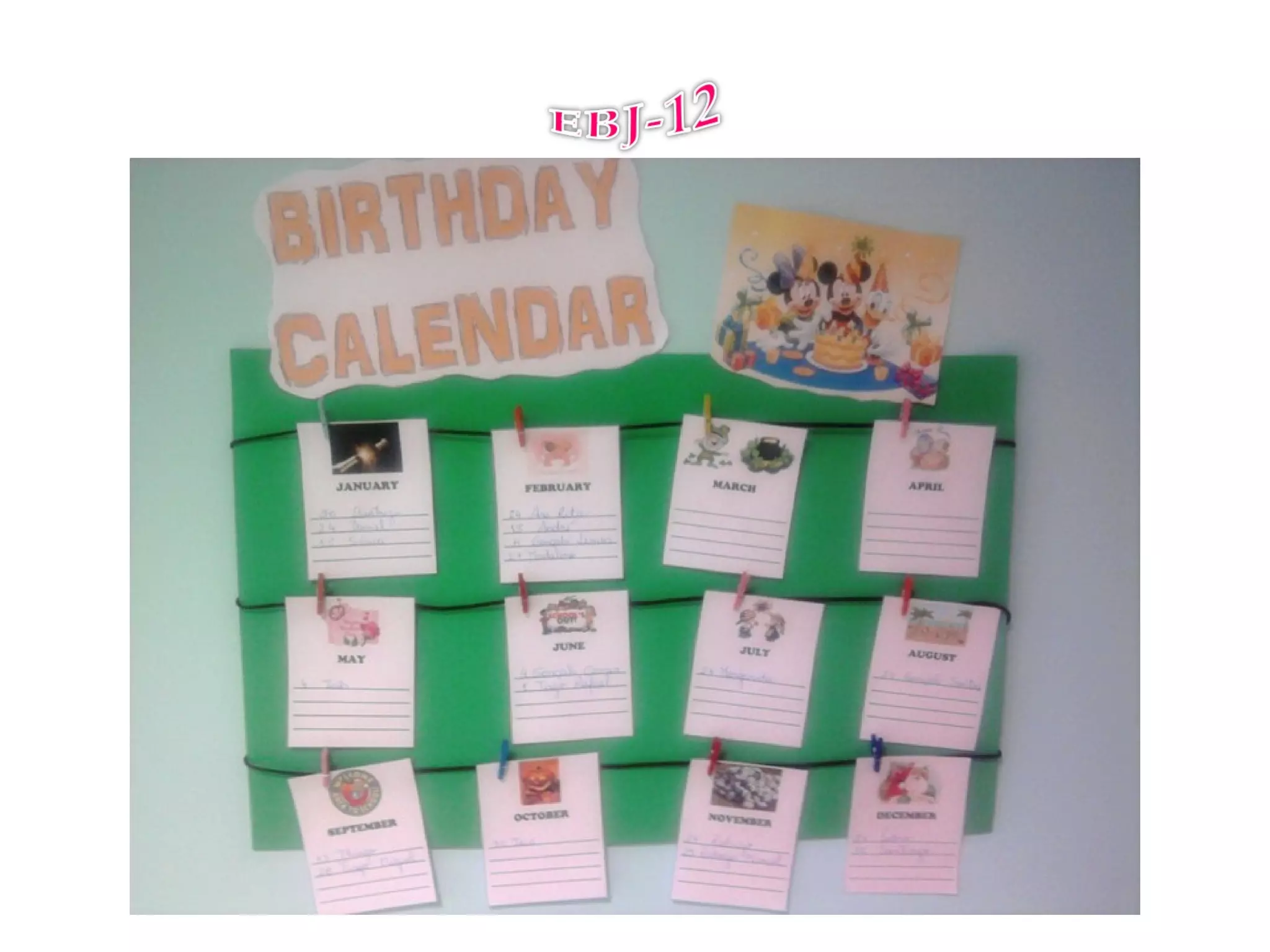 Classroom Birthday Calendars | PPT