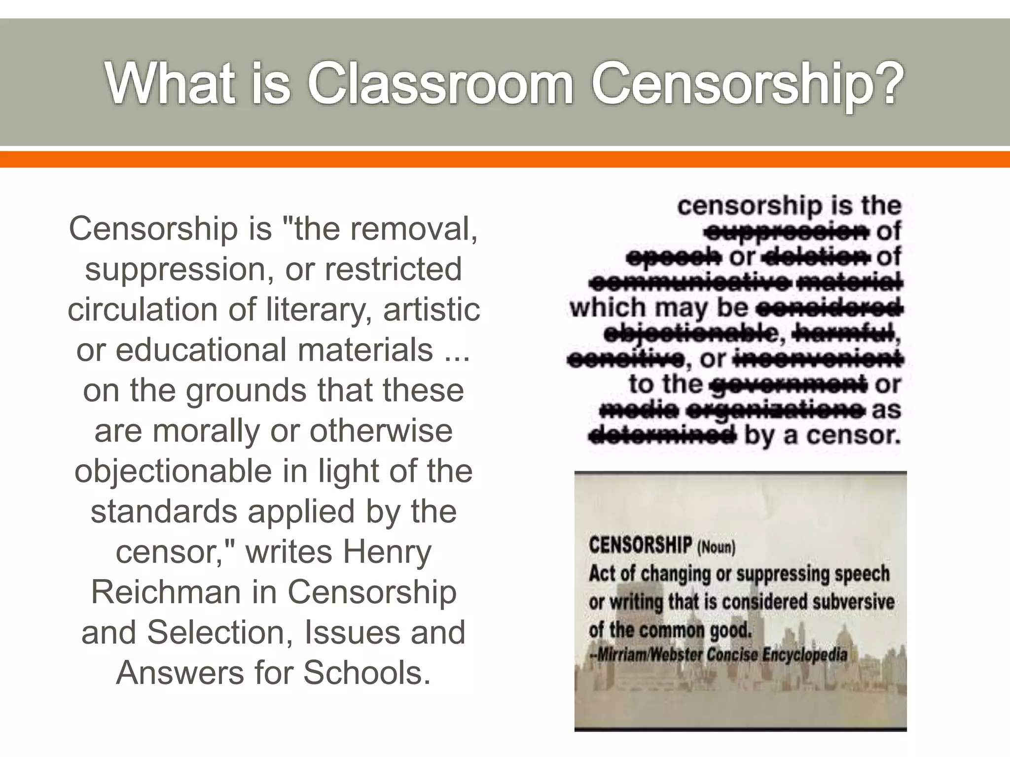 Classroom censorship module one ssn | PPTX