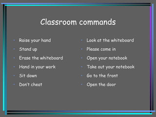 Classroom commands | PPTX