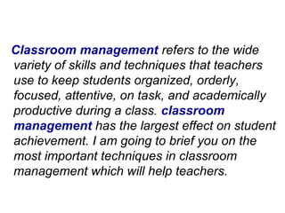 Classroom Control and Management Tips | PPT