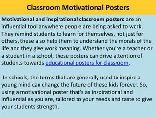Classroom decoration posters can change the prospect of things | PPTX