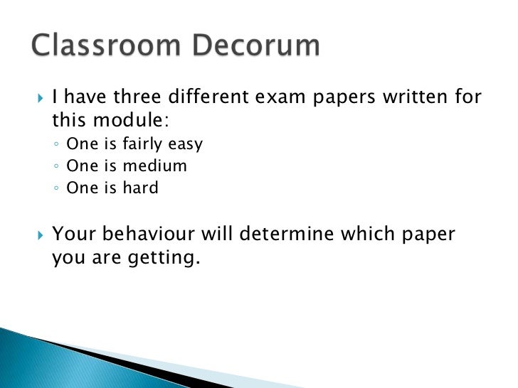 Classroom Decorum