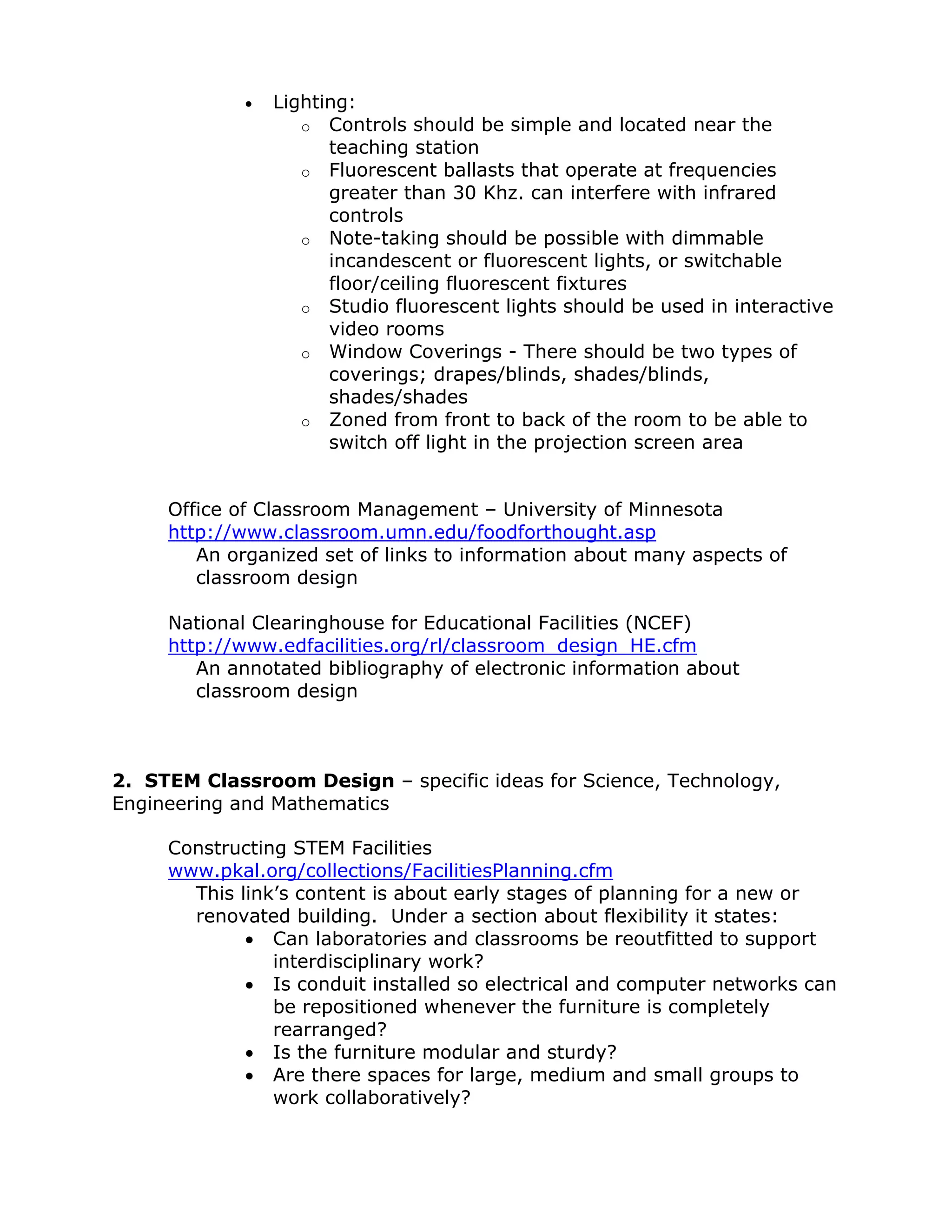 Classroom design principles and information | PDF