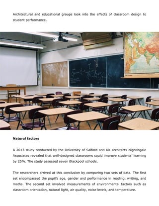 Classroom Design Affects Learning, Studies Say | PDF