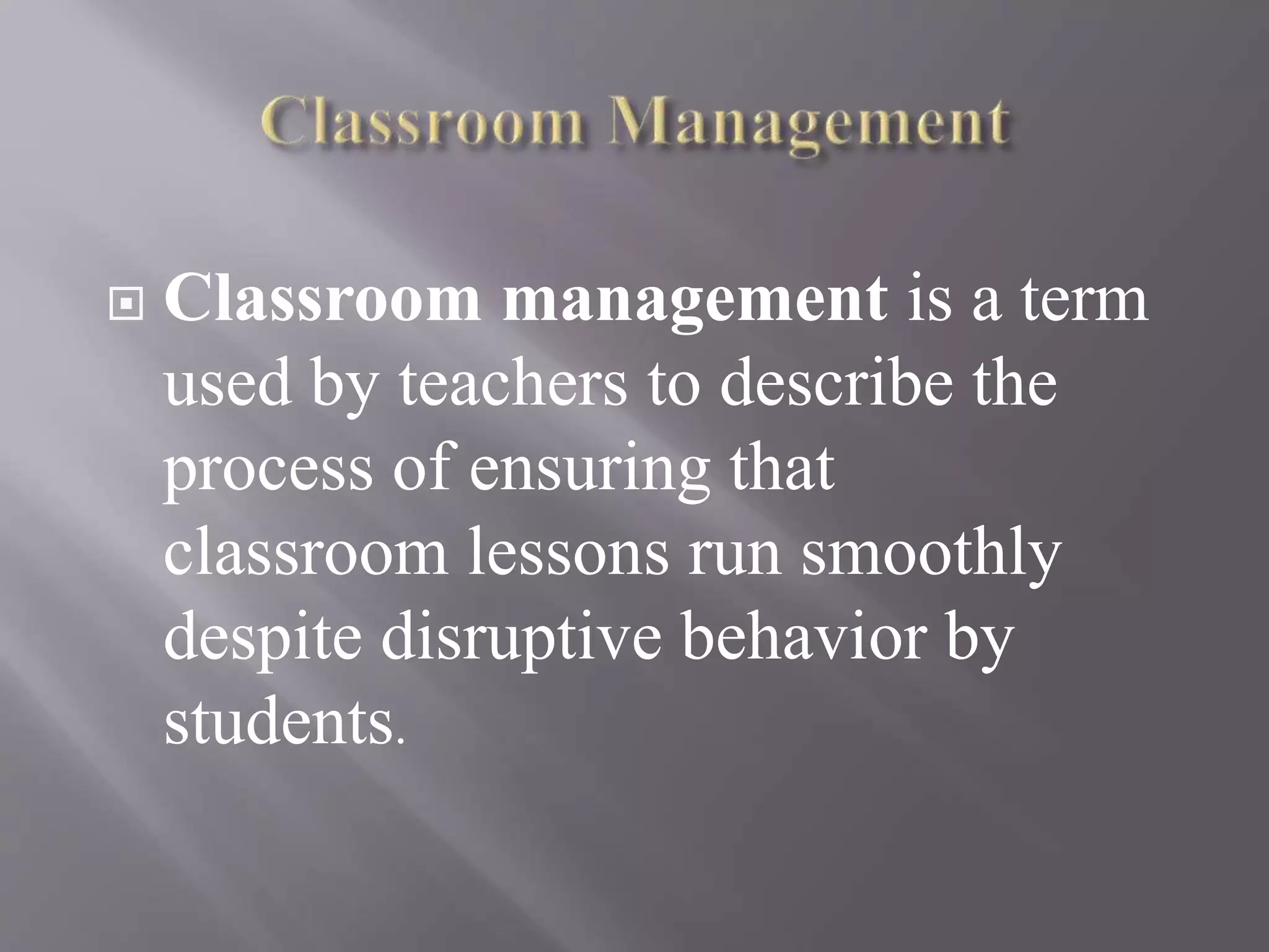 How to Manage Classroom Discipline | PPSX