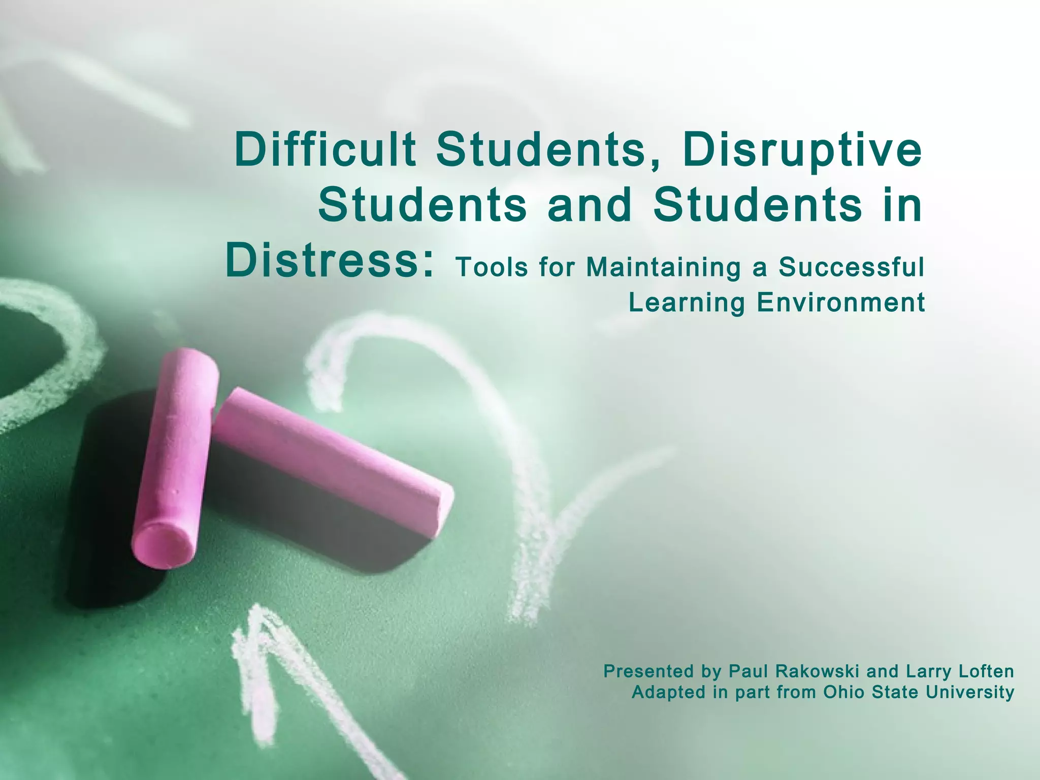 Classroom disruption | PPT