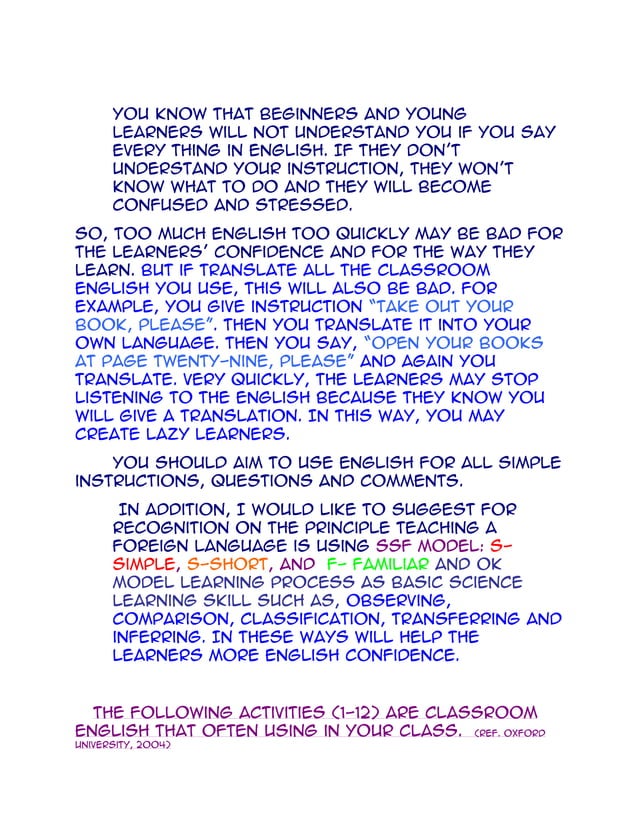 Classroom english of eis training | PDF | Free Download