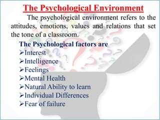 Changing concept of classroom environment | PPTX