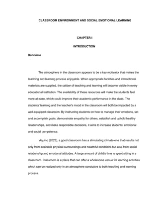 CLASSROOM ENVIRONMENT AND SOCIAL EMOTIONAL LEARNING.docx