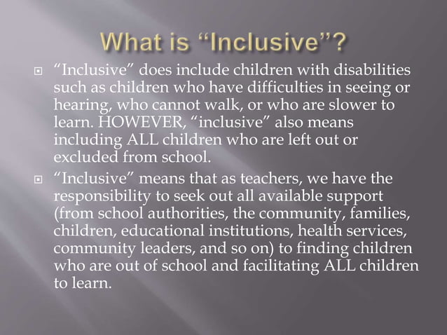 Class room environment. (learner friendly and inclusive environment ...