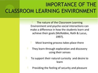 The Effects of the Classroom Learning Environment to the Primary School ...
