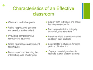 Classroom Environment Presentation | PPTX
