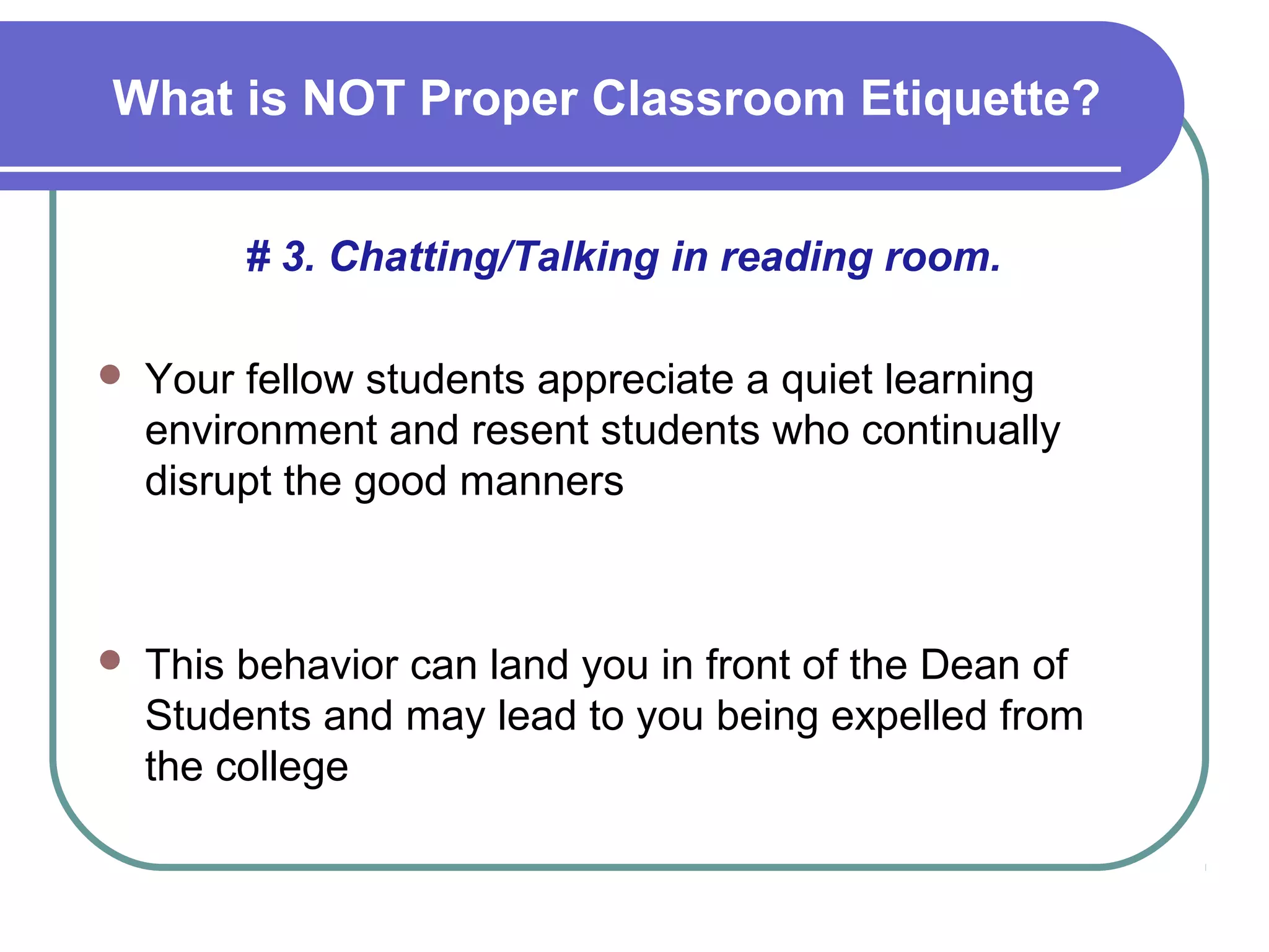 Classroom etiquette 1 | PPT