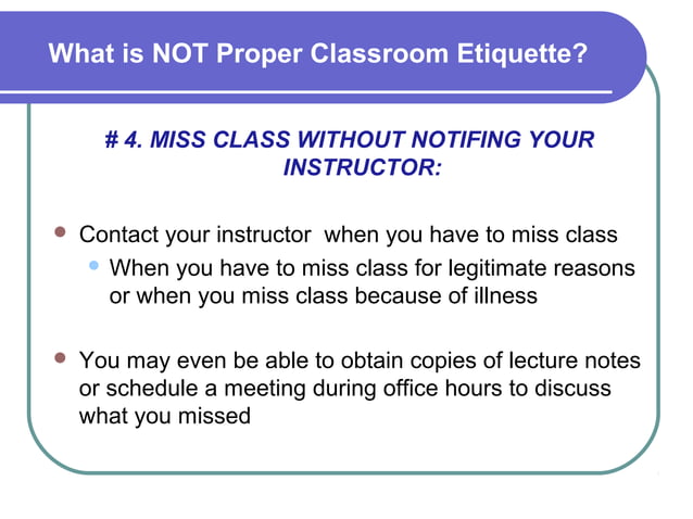 Classroom etiquette 1 | PPT | Homework and Study | Education
