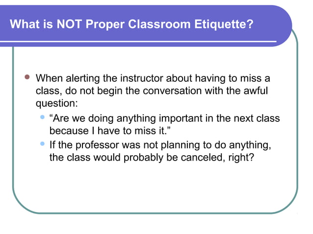 Classroom etiquette 1 | PPT | Homework and Study | Education