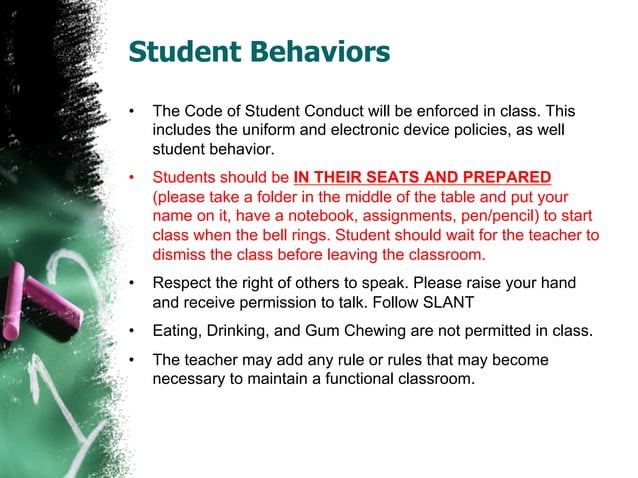 Classroom Expectation Example by Michael G. Sheppard | PDF | Homework ...