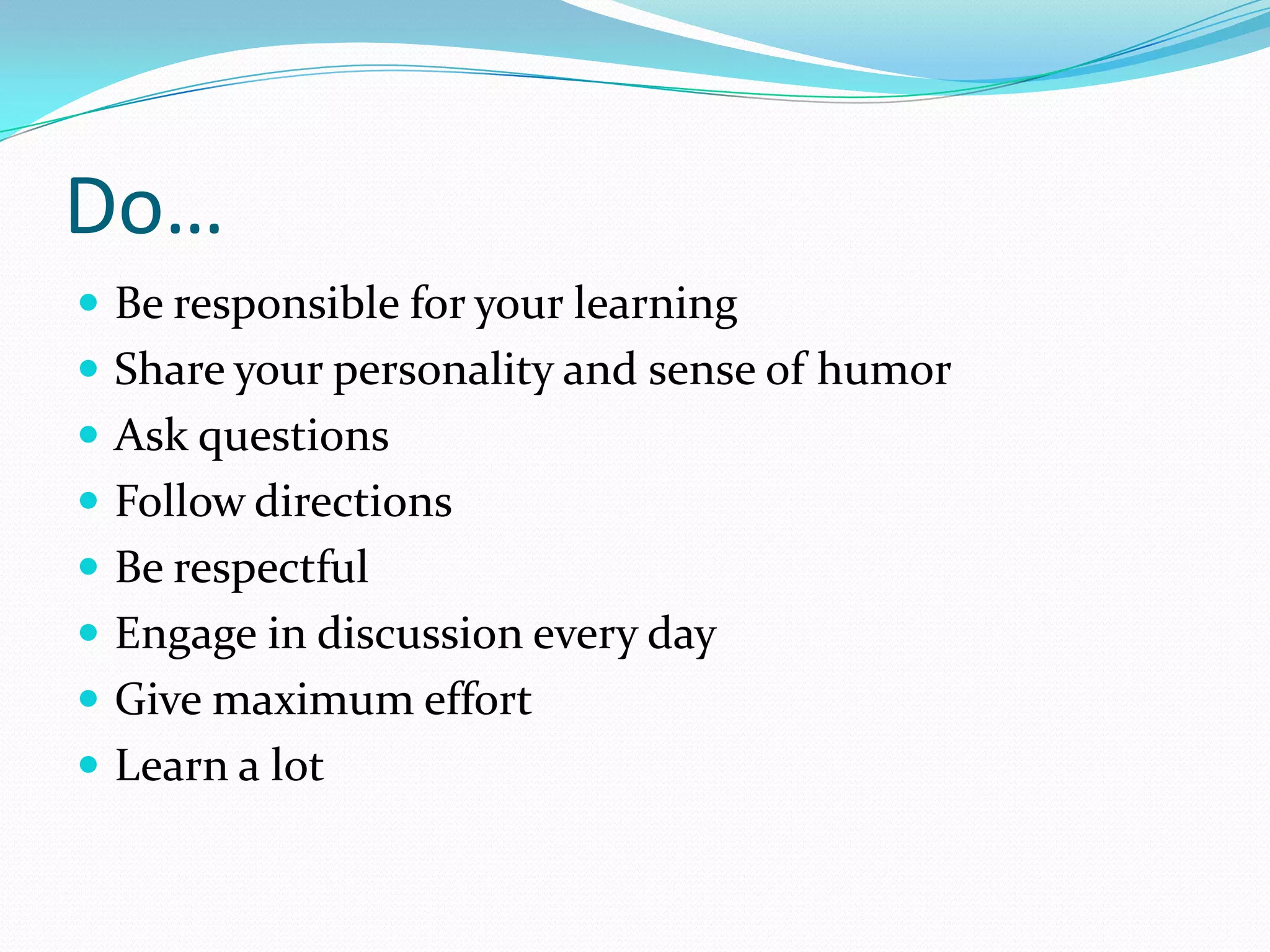 Classroom expectations | PPT