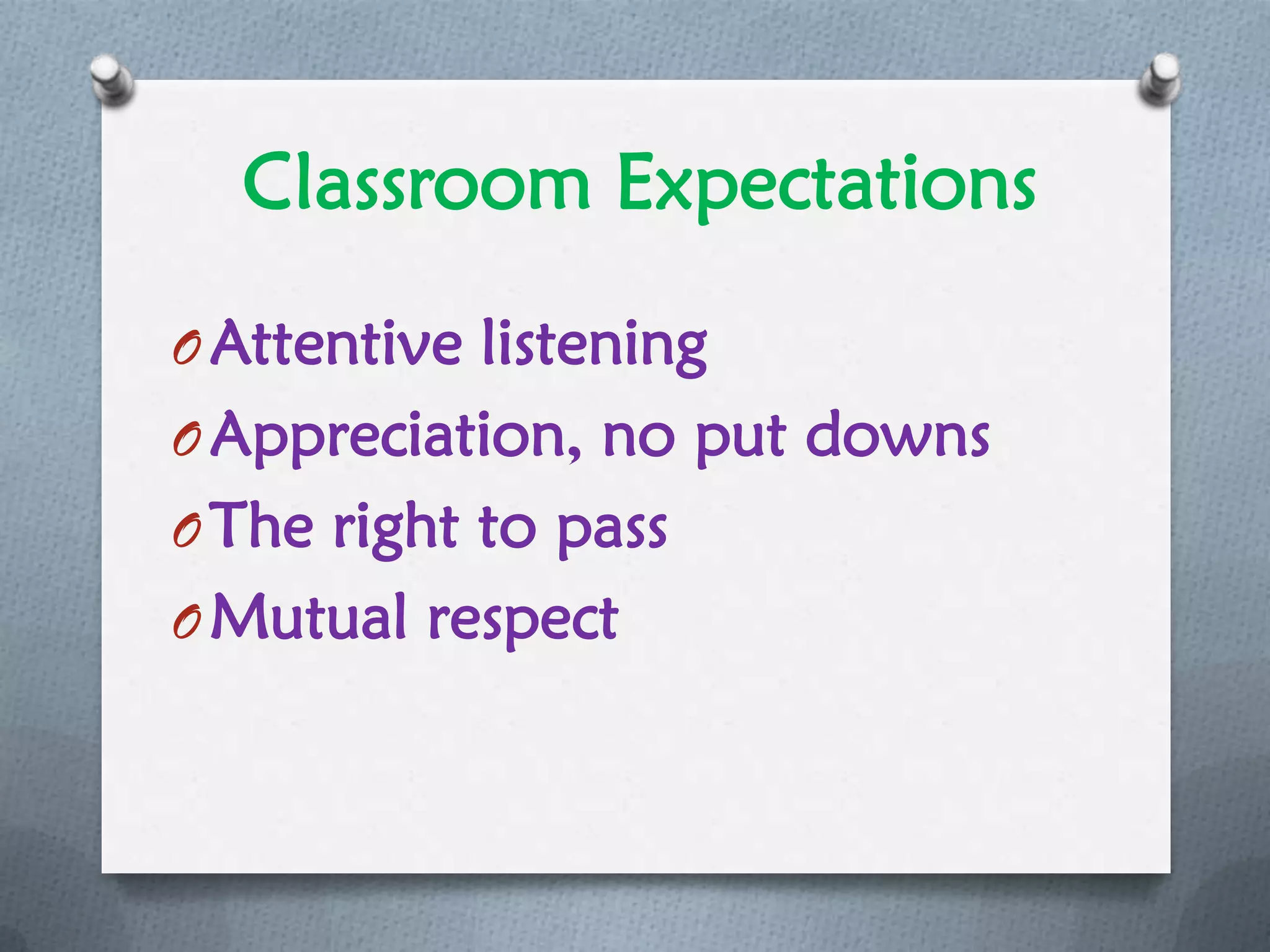 Classroom expectations | PPTX