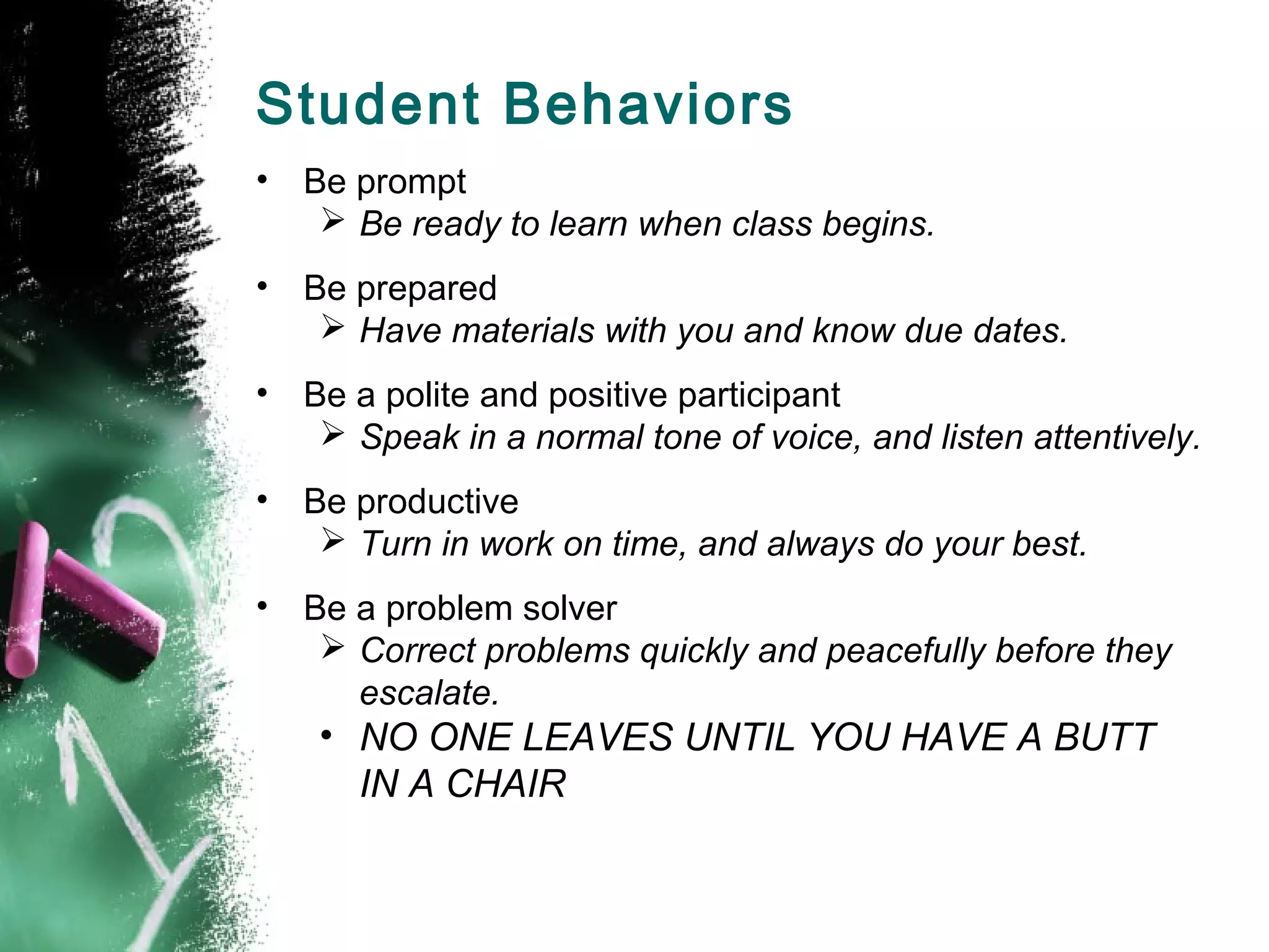 Classroom expectations | PPT