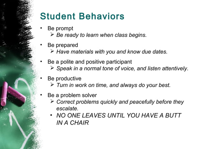 Classroom expectations | PPT