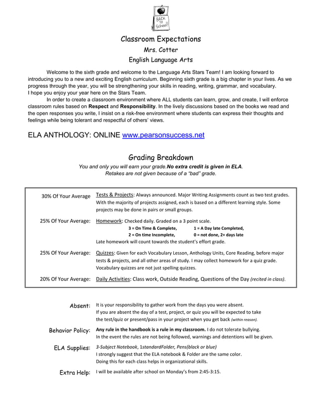 Classroom expectations | PDF