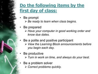 Classroom expectations | PPTX
