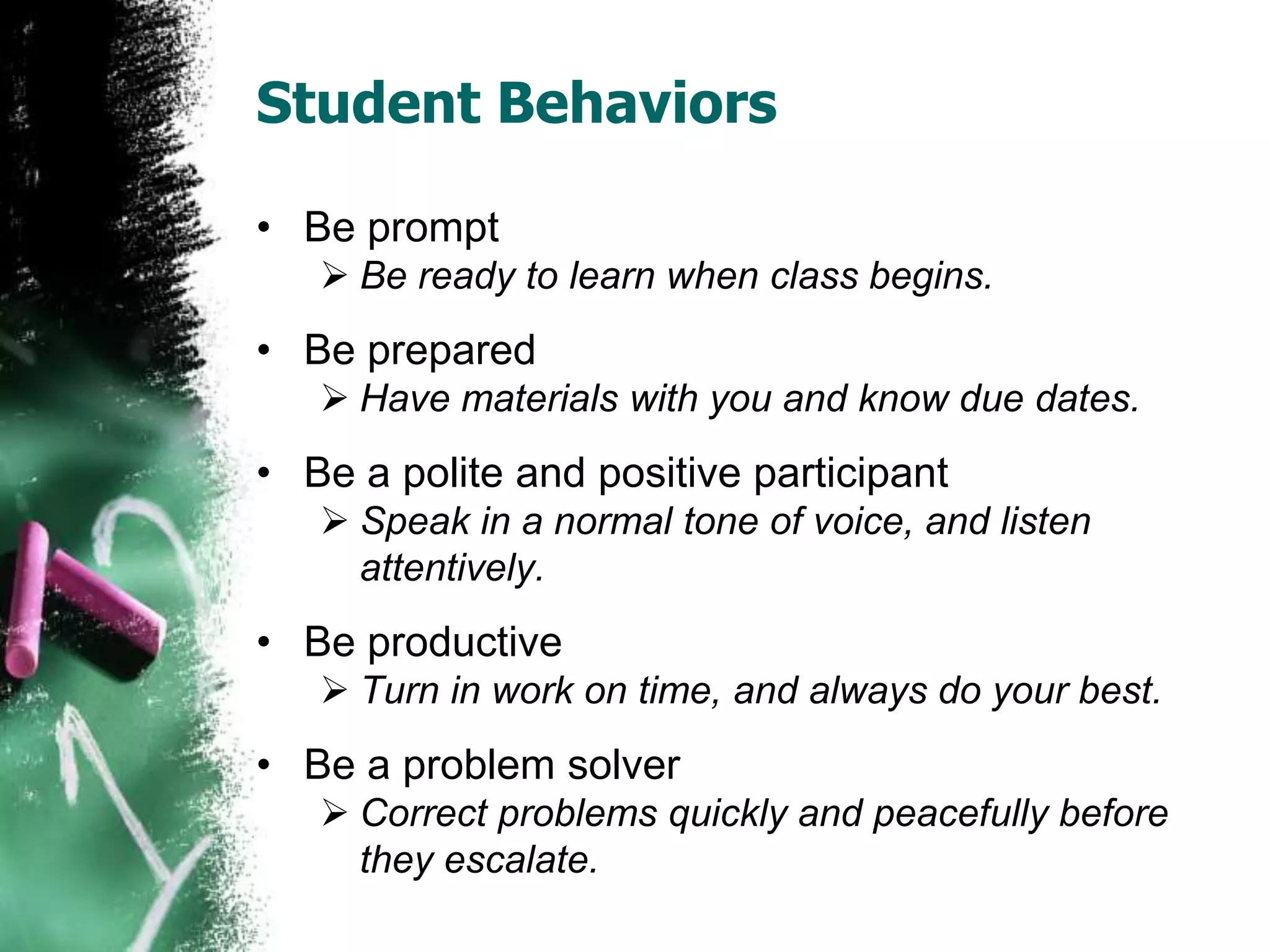 Classroom expectations | PPTX