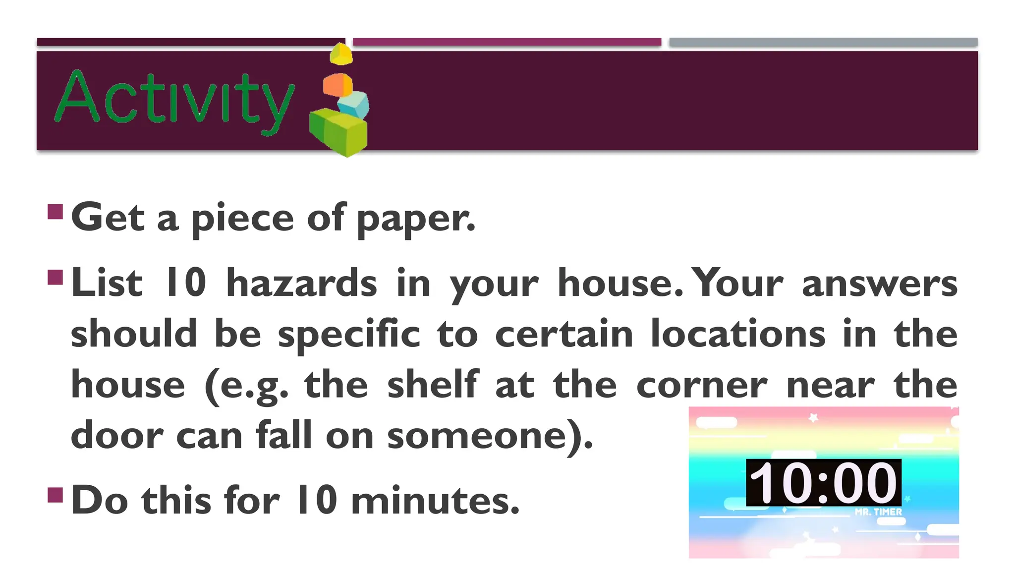 different classifications of CLASSROOM HAZARD | PPT