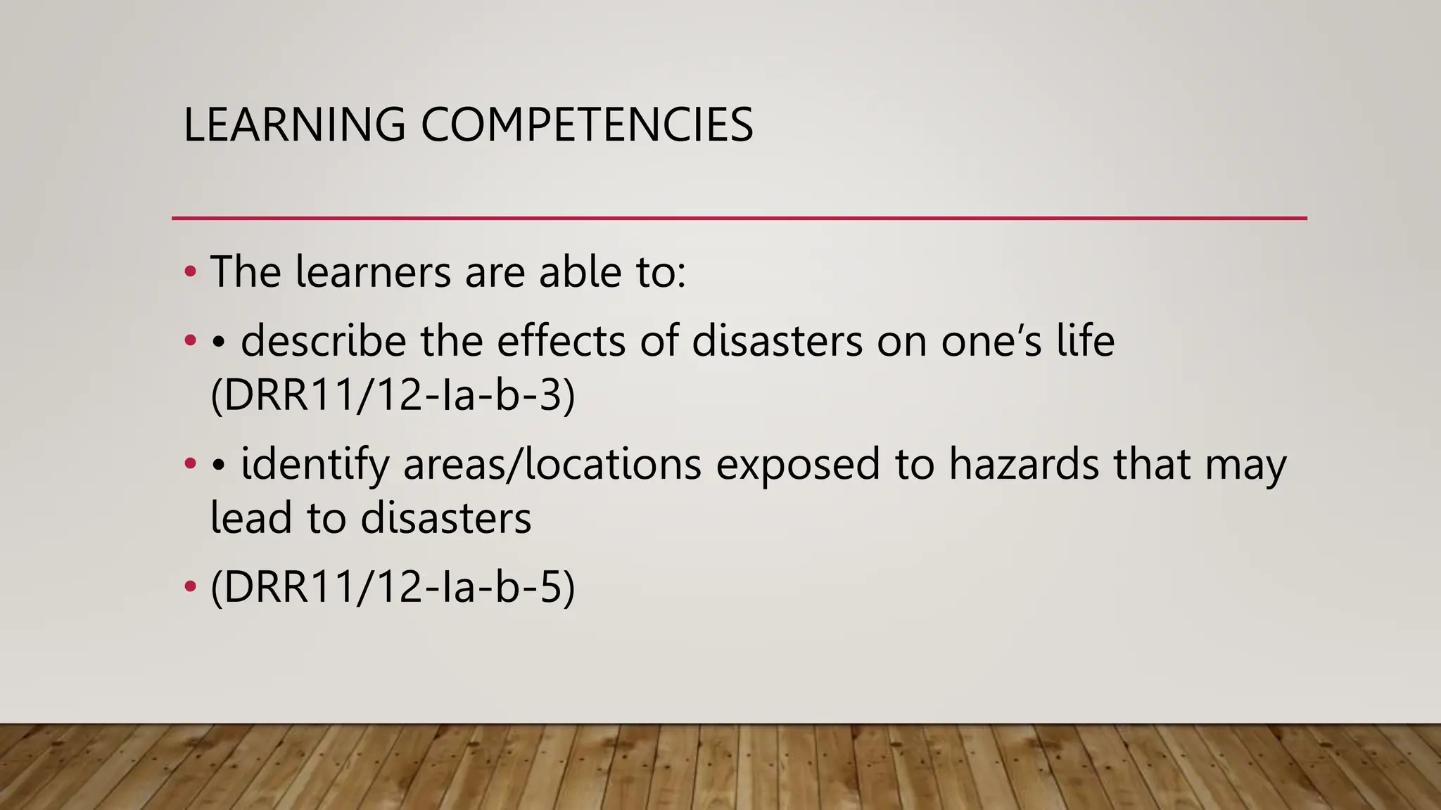 Identifying Classroom Hazards- Disaster Readiness | PPTX