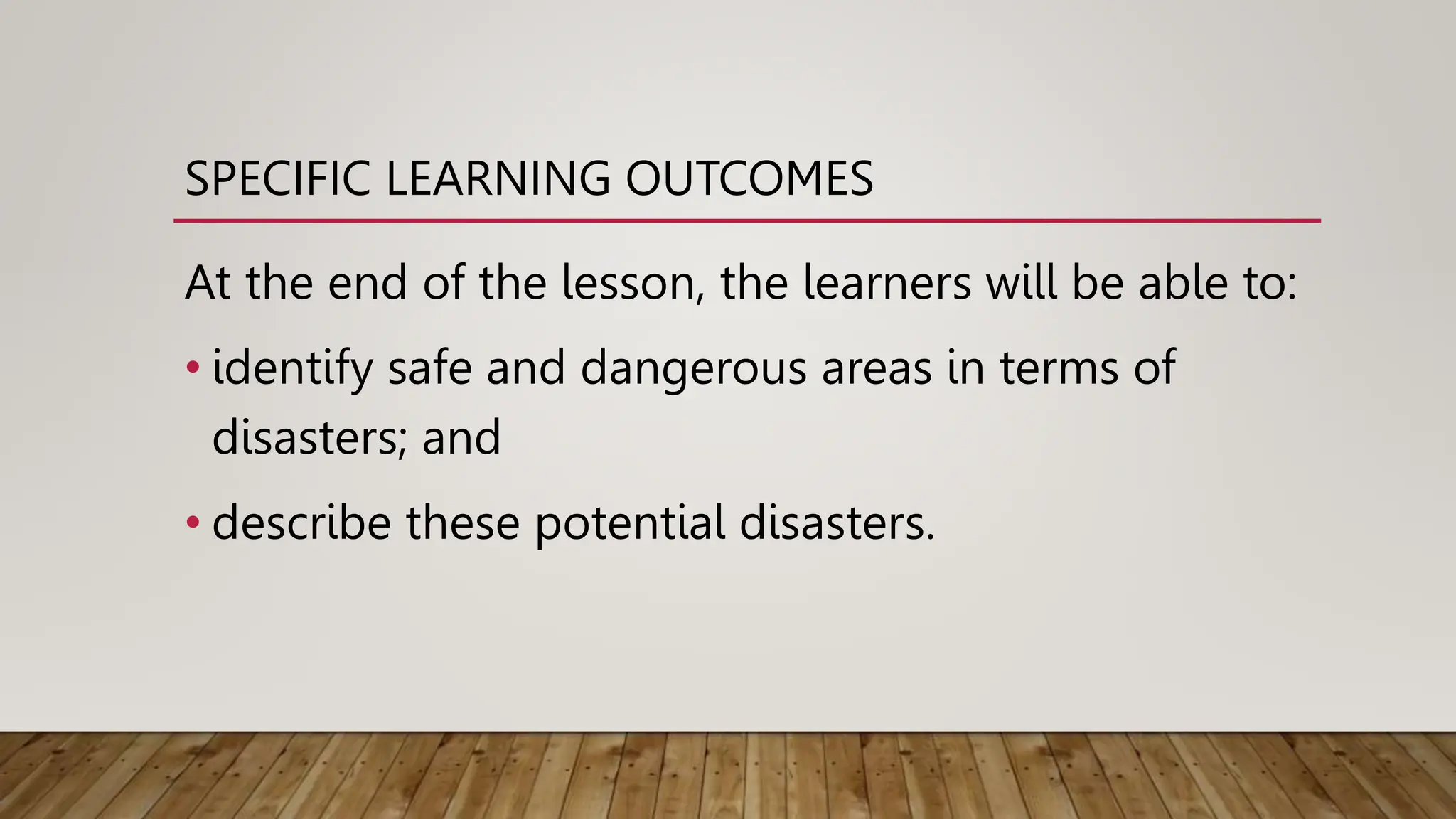 Identifying Classroom Hazards- Disaster Readiness | PPTX