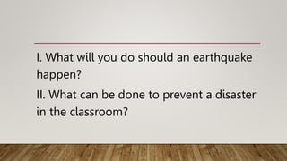Identifying Classroom Hazards- Disaster Readiness | PPTX