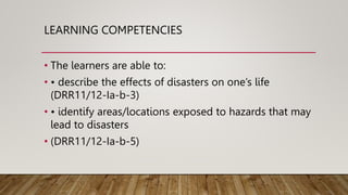 Identifying Classroom Hazards- Disaster Readiness | PPTX