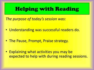 Classroom Helpers - Helping with Reading | PPTX