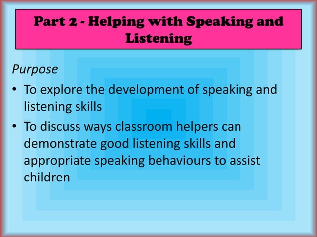 Classroom Helpers Speaking and Listening | PPTX | Parenting | Family ...