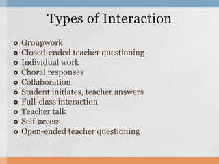 Classroom interaction | PPT