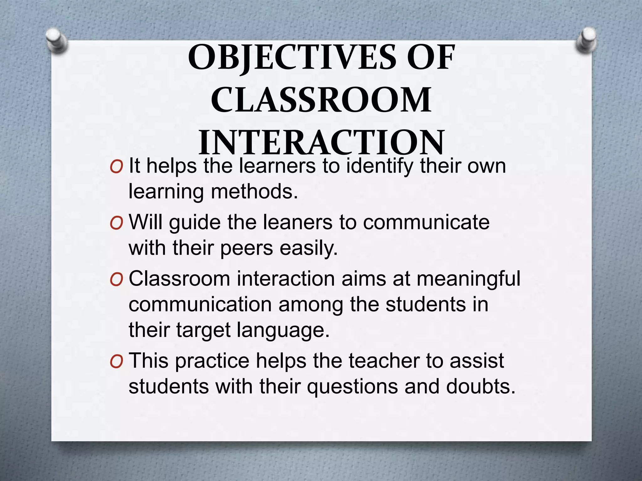Classroom interaction | PPTX