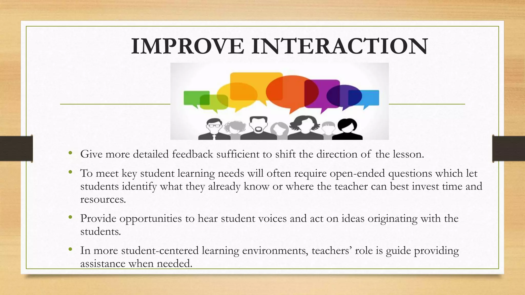 Classroom interactions | PPT