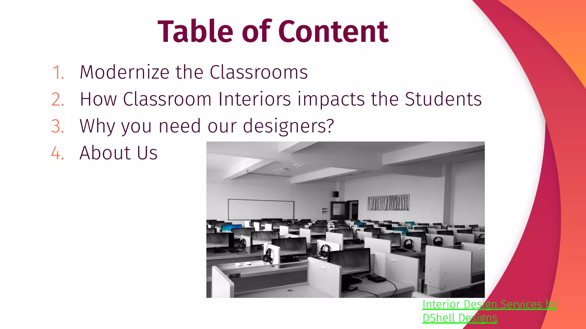 Classroom interior design and decoration | PDF