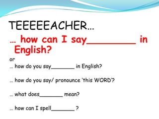 Classroom language | PPTX