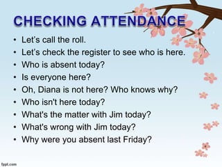 Classroom language | PPTX | Education