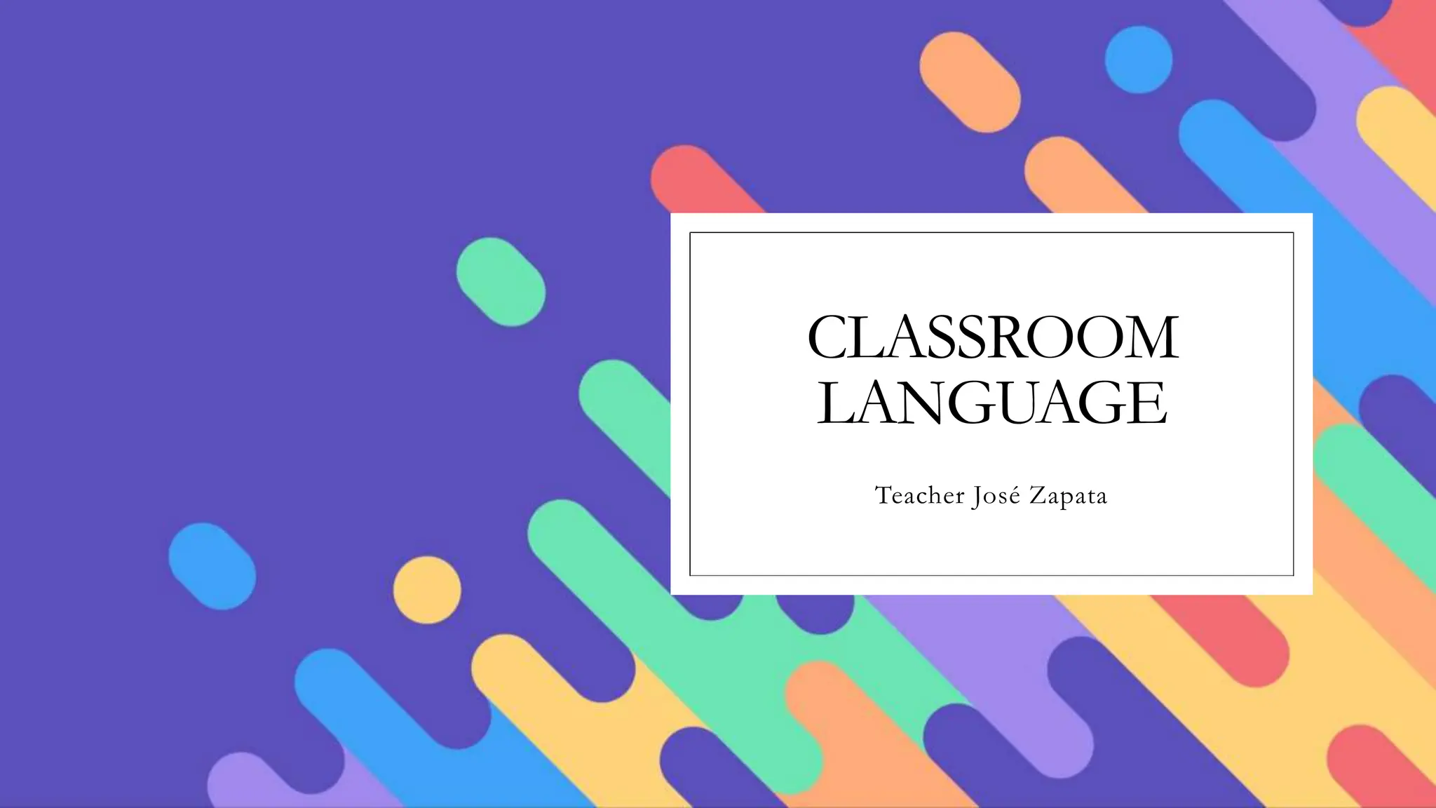 Classroom language for English lessons.p | PPTX