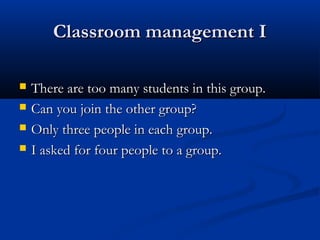 Classroom language classroom management i | PPT