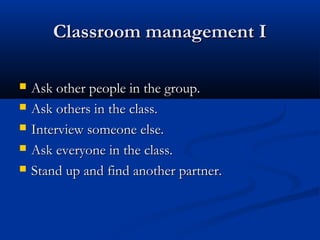 Classroom language classroom management i | PPT