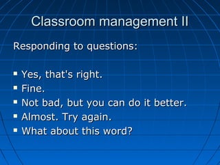 Classroom language classroom management ii | PPT | Homework and Study ...