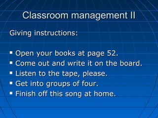 Classroom language classroom management ii | PPT | Homework and Study ...