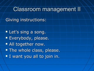 Classroom language classroom management ii | PPT | Homework and Study ...