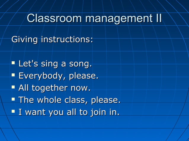 Classroom language classroom management ii | PPT | Homework and Study ...