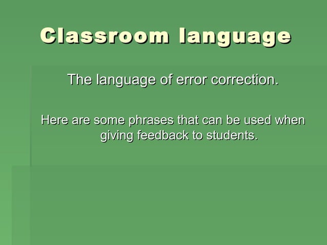 Classroom language error correction | PPT