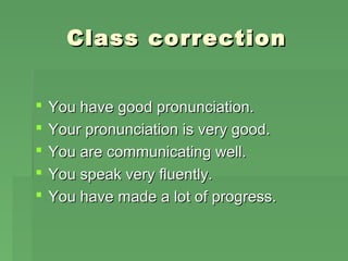 Classroom language error correction | PPT